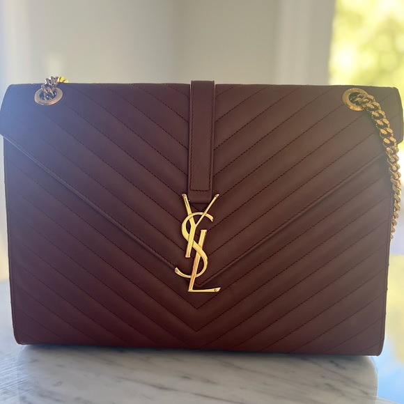 Yves Saint Laurent | Bags | Yves Saint Laurent Large Envelope Leather ...